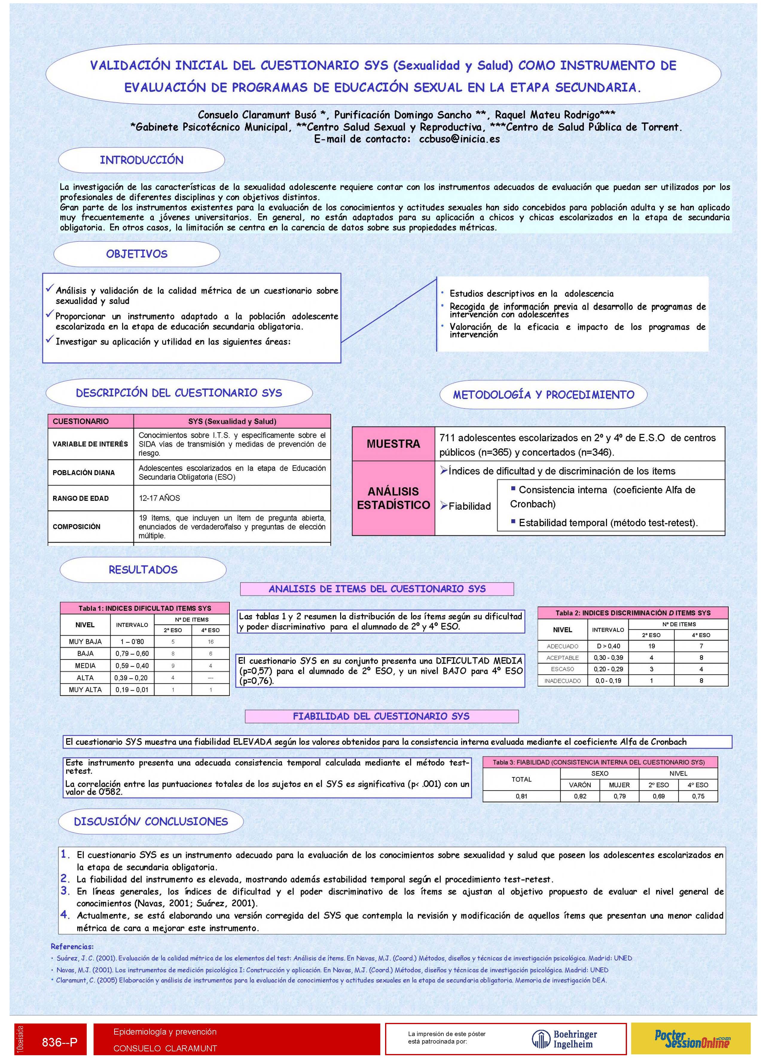 Validación Inicial Del Cuestionario Sys Sexualidad Y Salud Como
