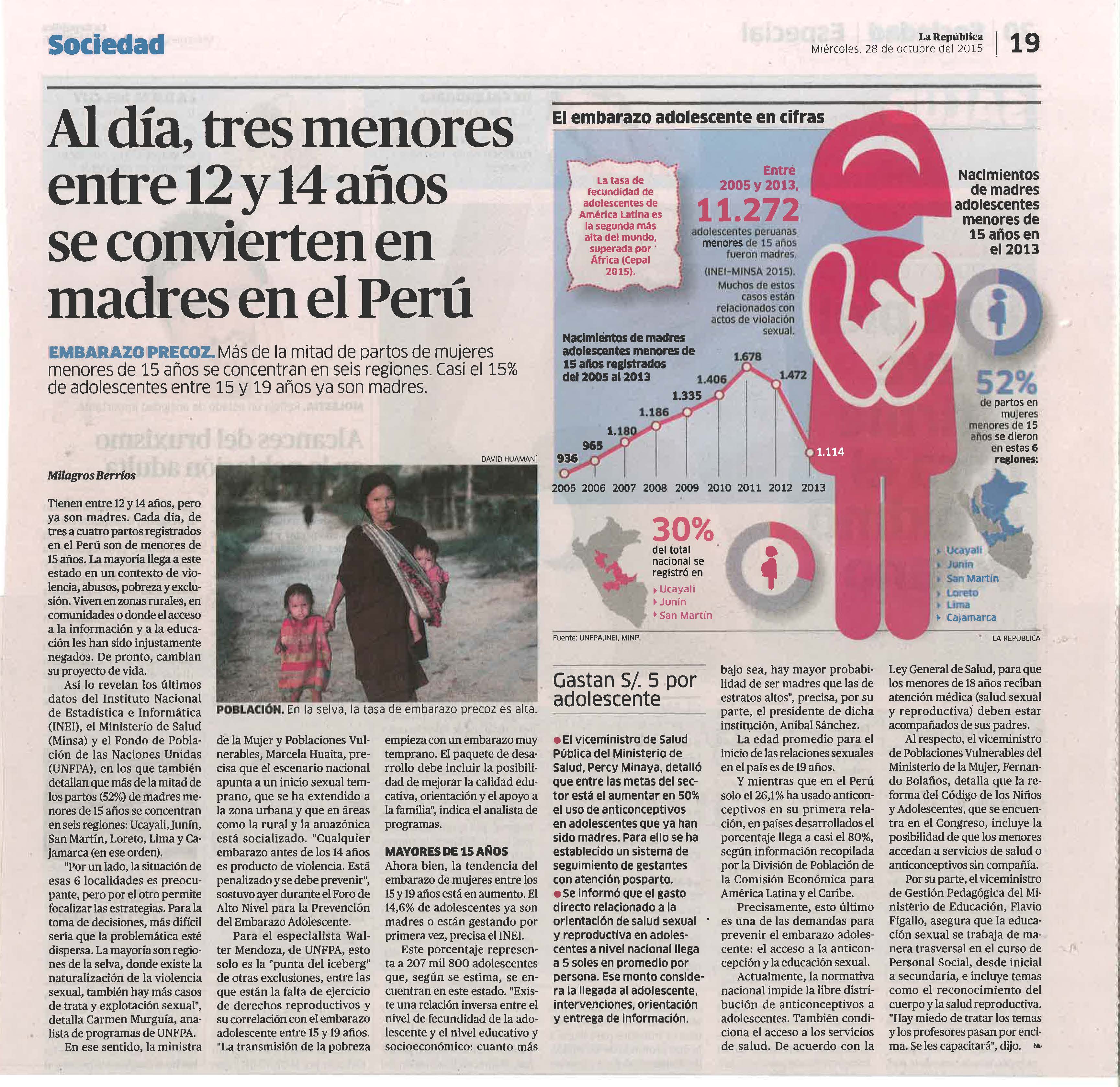 Al Día Tres Menores Entre 12 Y 14 Años Se Convierten En Madres En Perú